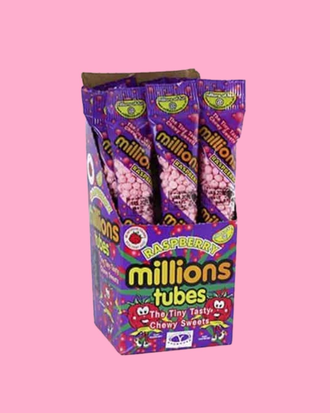 Millions Raspberry Tubes – British Raspberry Chewy Candy – The Candy ...
